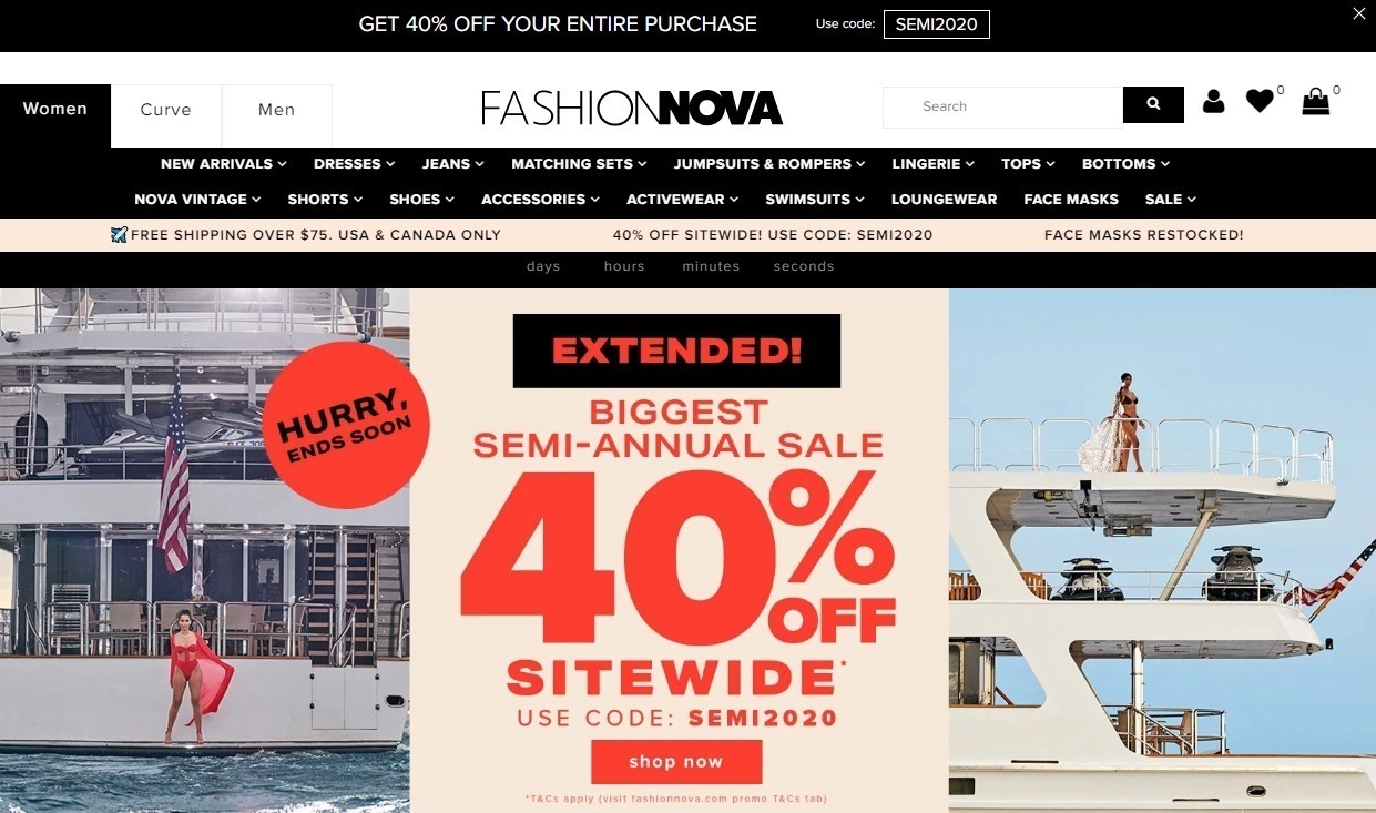 Top Fashion Nova Coupons Promo Codes